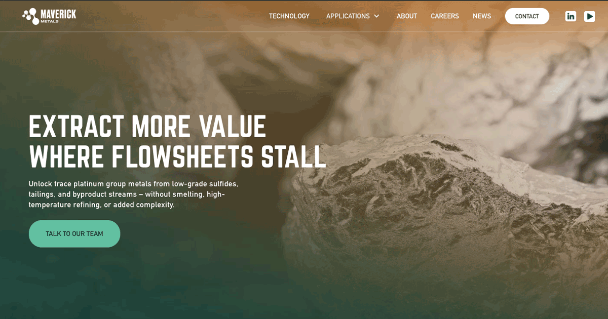 Efficient Platinum Group Extraction | LithX by Maverick Metals