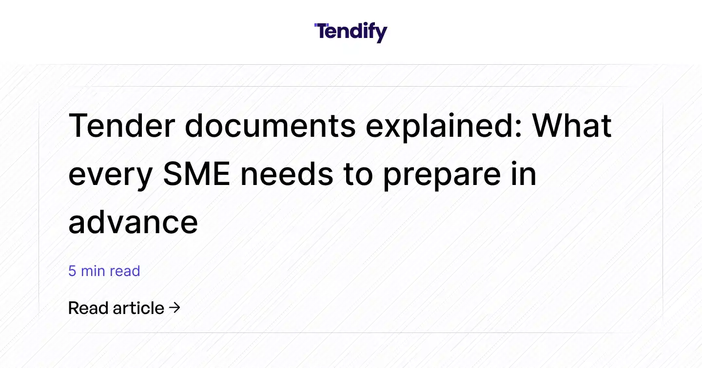 Tendify | Tender documents explained