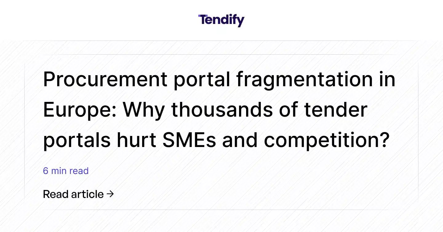Tendify | Procurement portal fragmentation in Europe