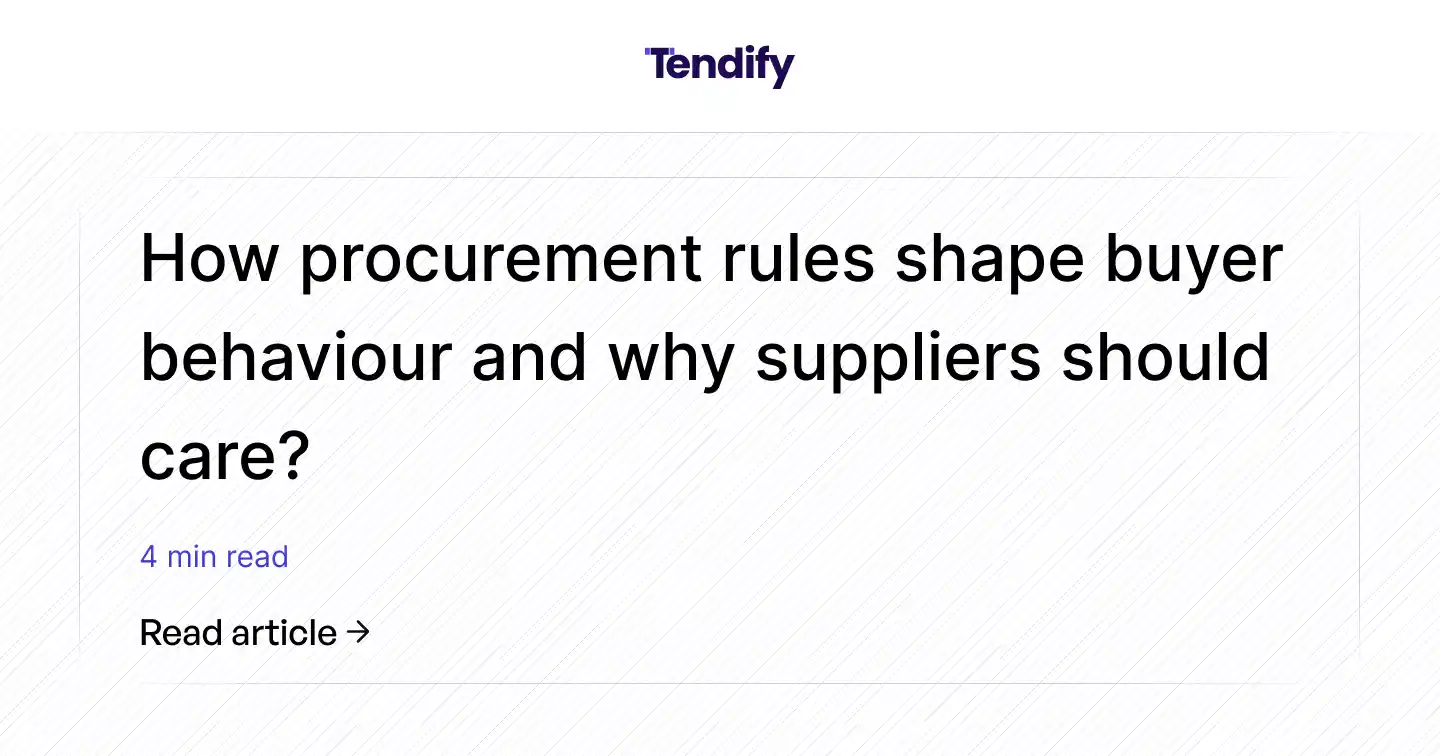 Tendify | How procurement rules shape buyer behaviour?