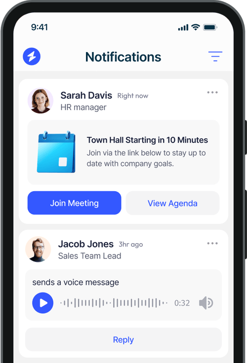 Mobile app for employee alerts and updates | Heed