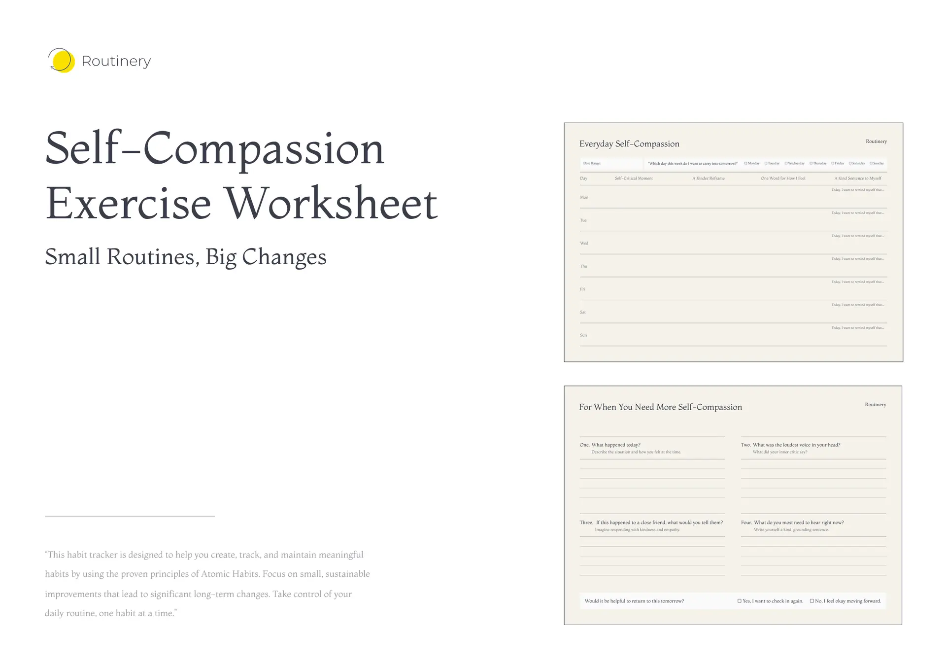 Self-Compassion Exercise Worksheet | Fortress