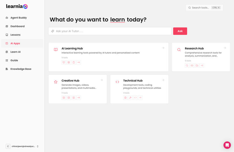 Learnia AI - A Universal Learning Platform - Powered by AI