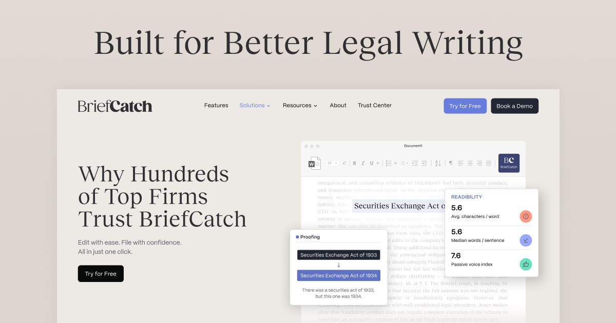 Legal Editing Software for Law Firms | BriefCatch