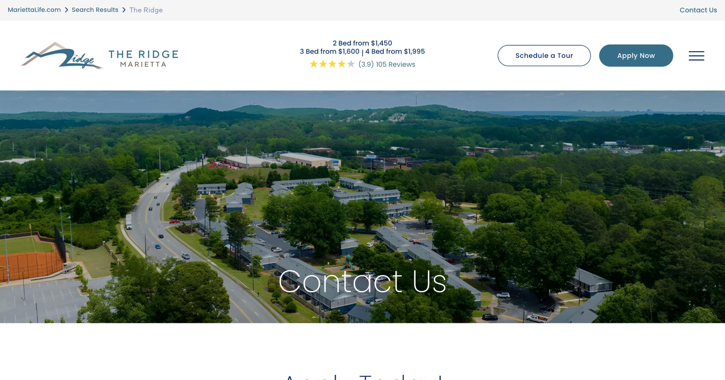 Contact The Ridge Apartments | Marietta Rental Inquiry