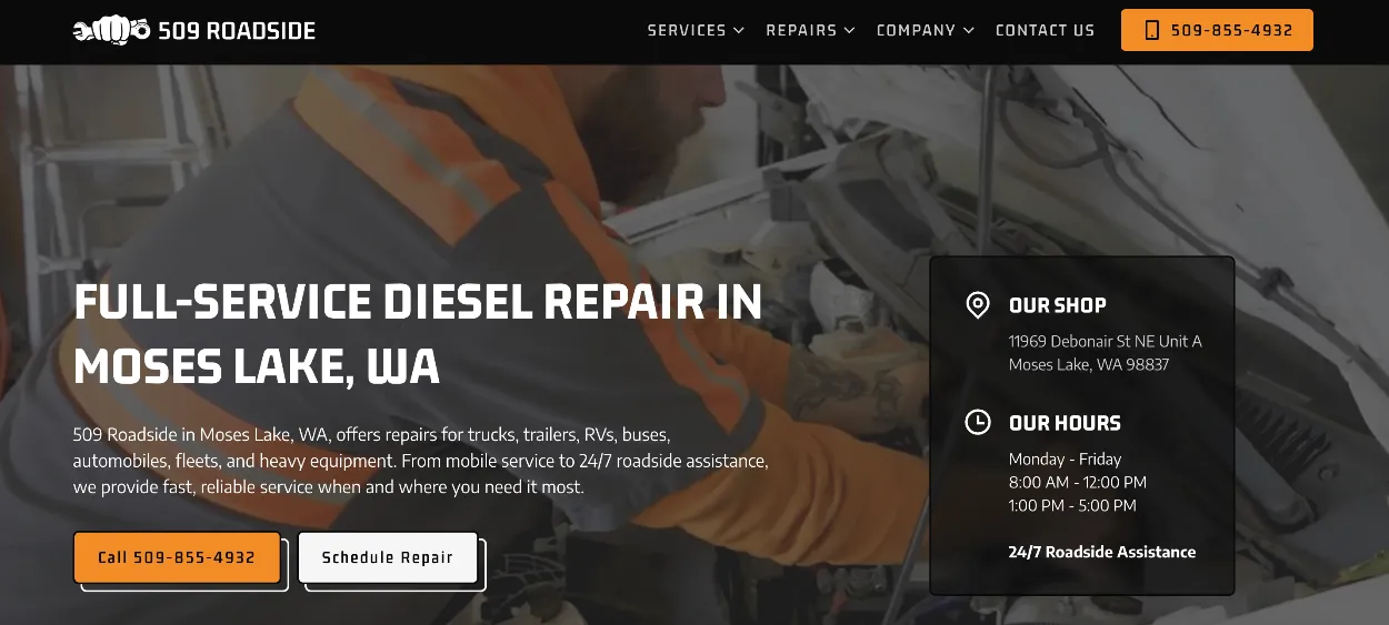Mobile Truck Repair in Moses Lake, WA | 509 Roadside