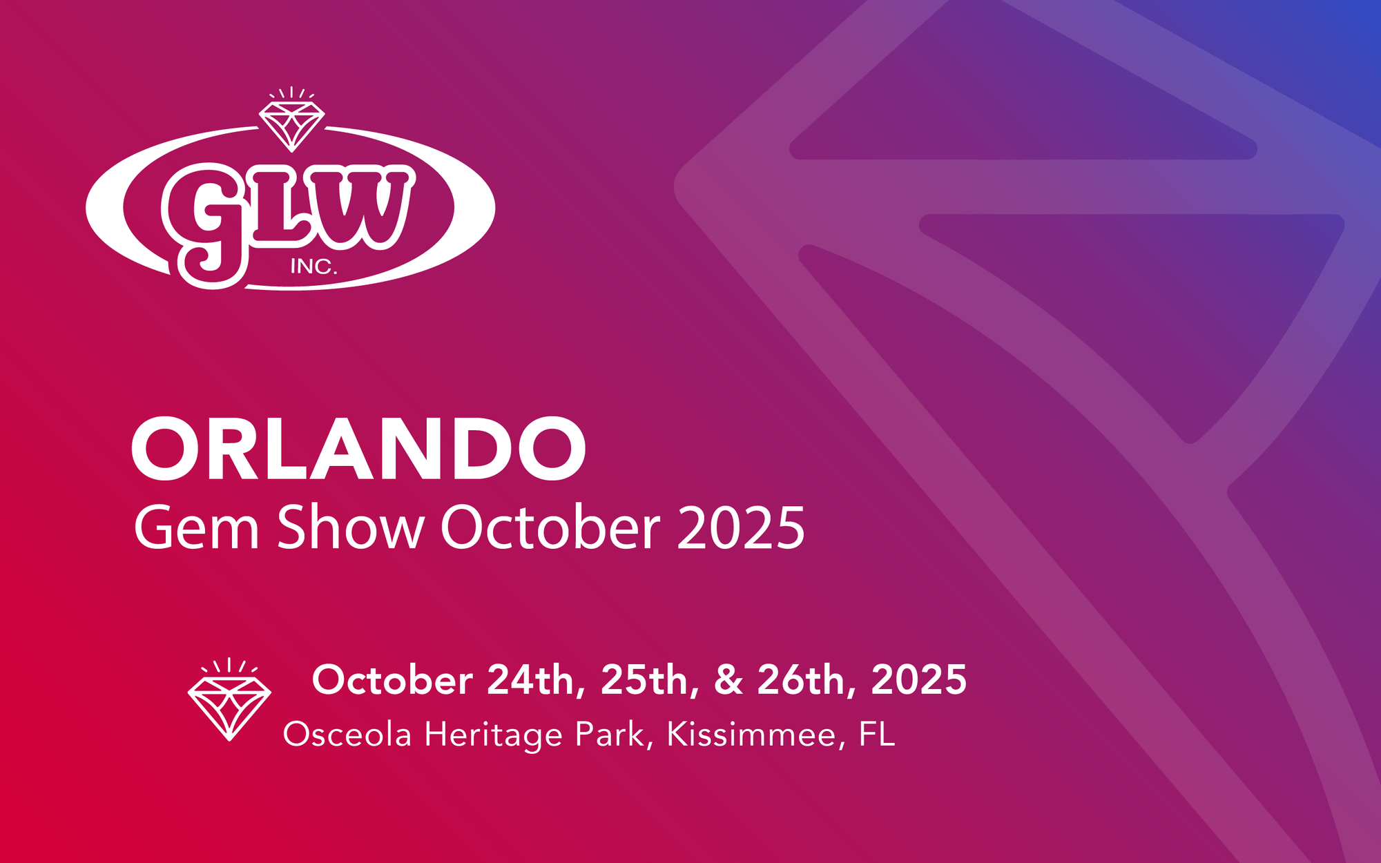Orlando Gem & Jewelry Show | Oct 24-26, 2025 | GLW Shows