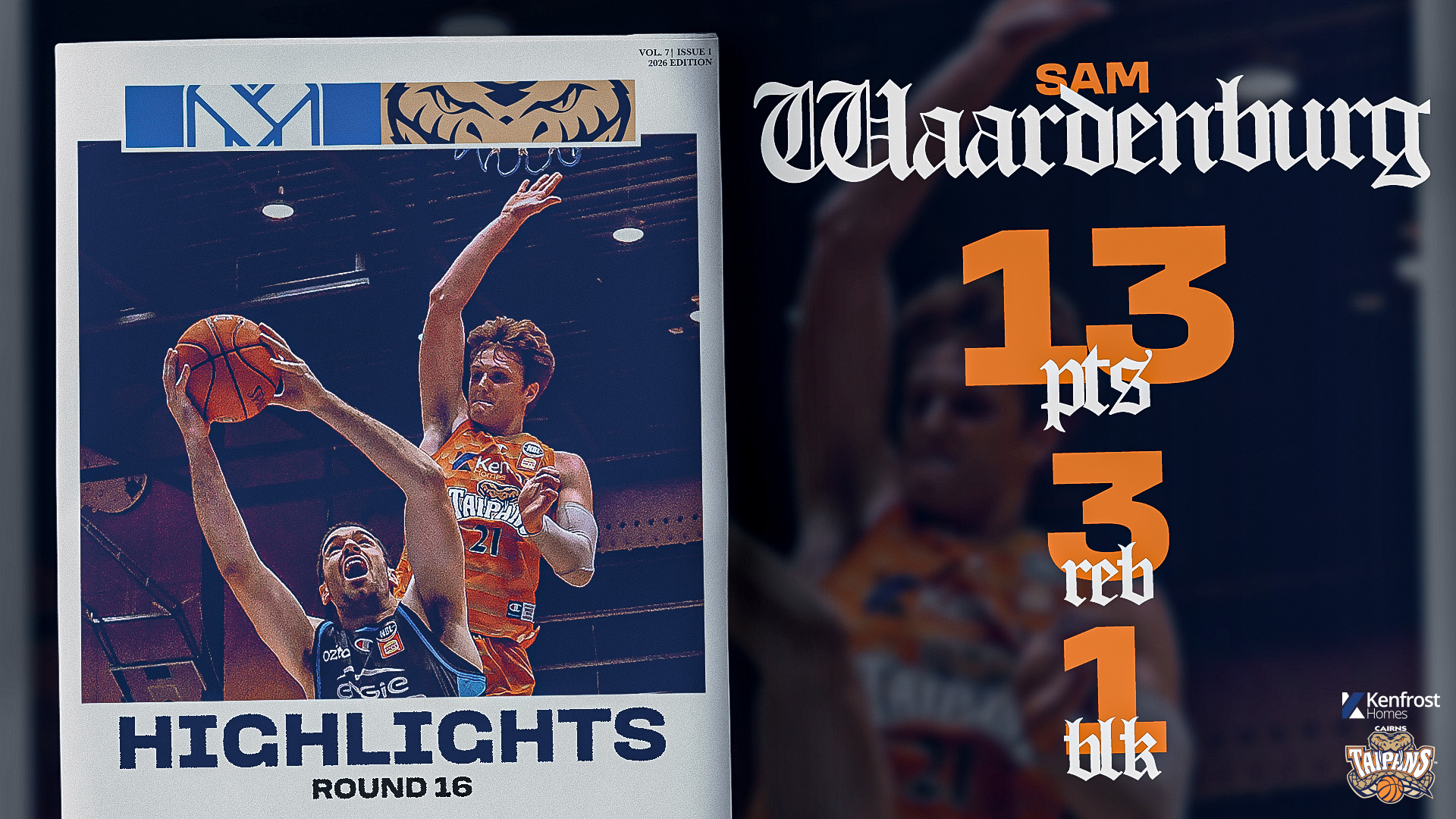 Sam Waardenburg vs. Melbourne (Round 16, 2025/26) | Cairns Taipans