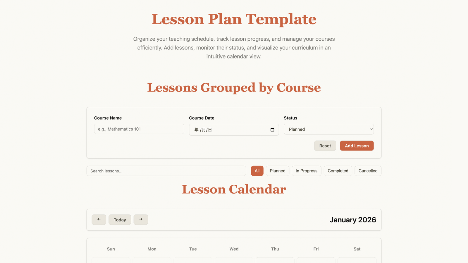 Interactive Lesson Plan Template | Kuse