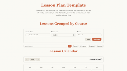 Interactive Lesson Plan Template | Kuse