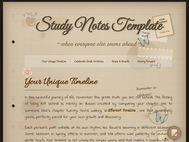Free and Editable Study Notes Template | Kuse