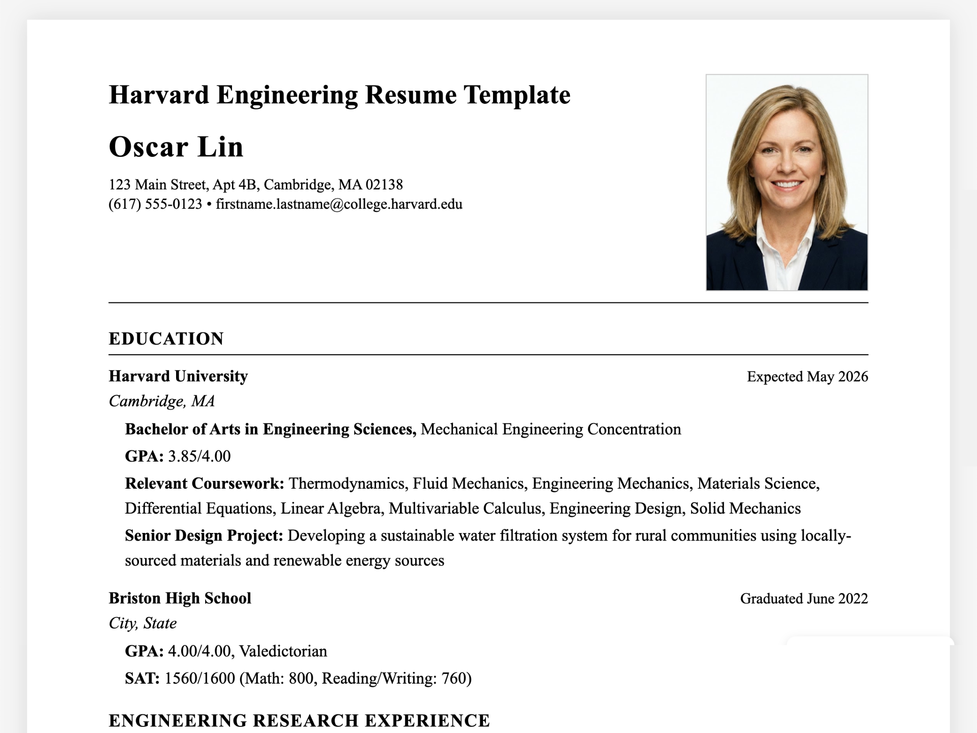 College of Engineering Sample Resumes | Kuse