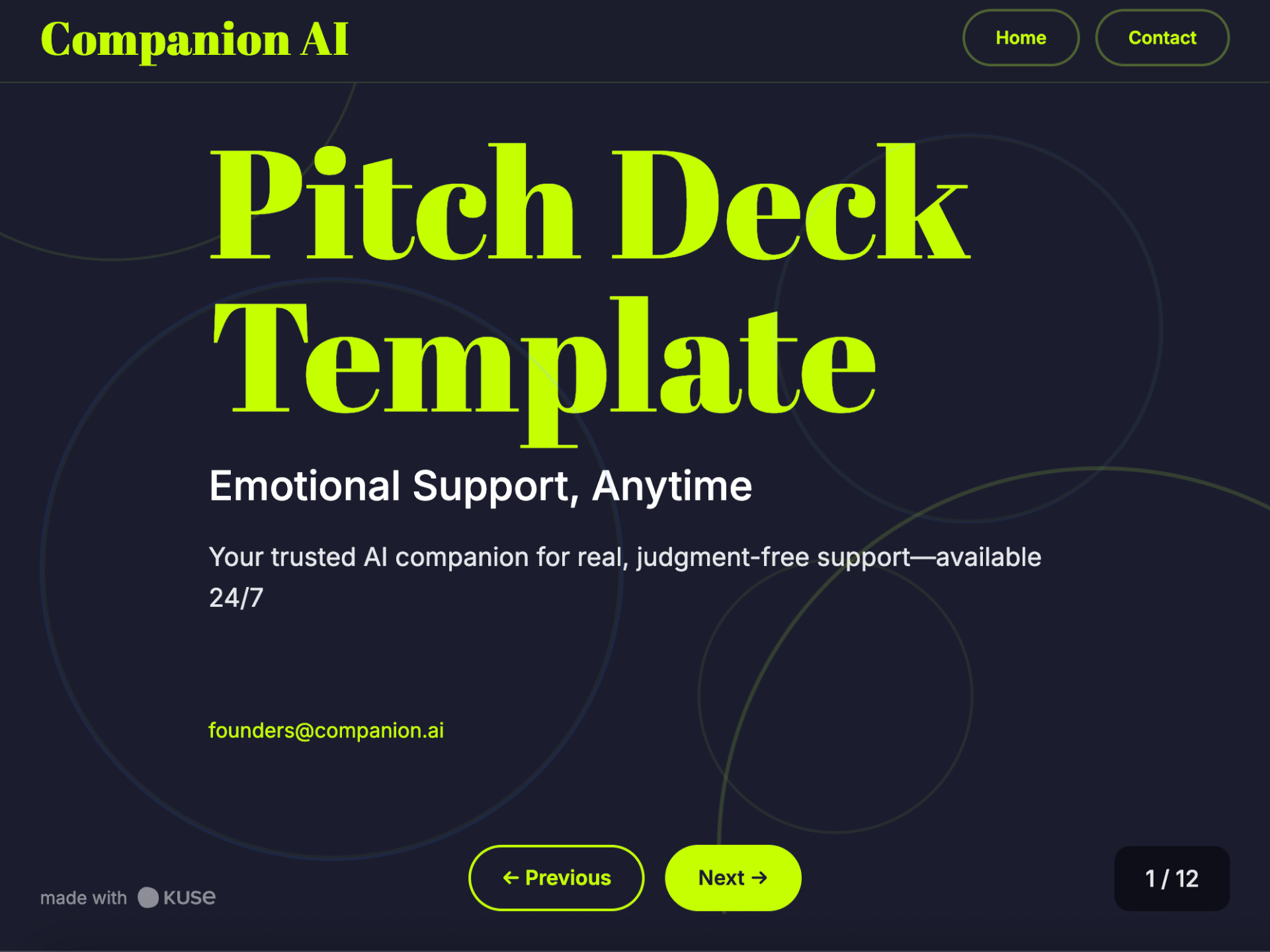 Free and Customizable Pitch Deck Templates | Kuse