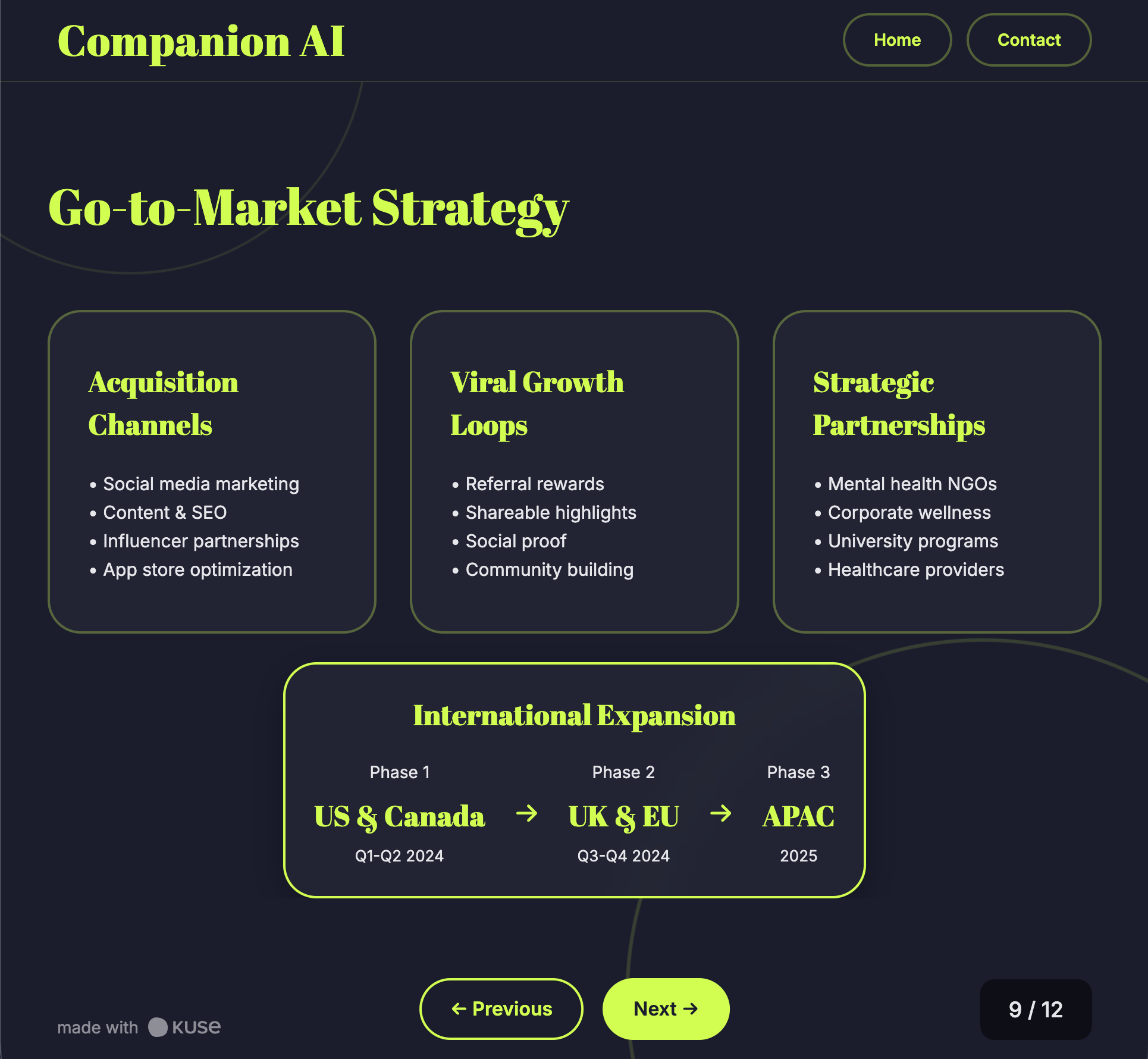 Free and Customizable Pitch Deck Templates | Kuse