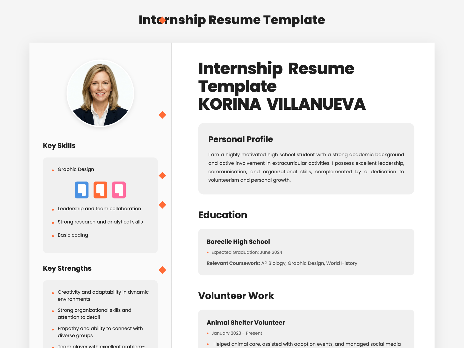 Free Internship Resume Template | Kuse