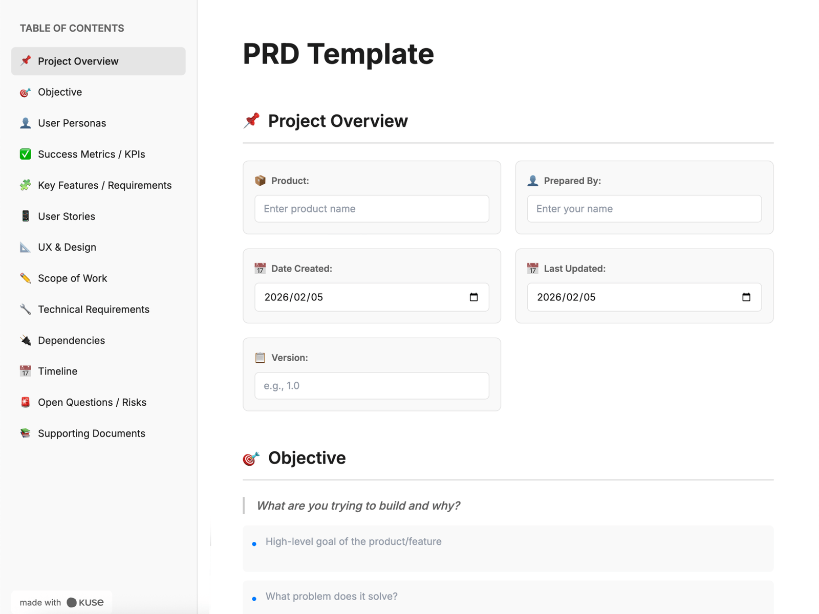 Free PRD Template: A Simple, Editable Product Requirements Document for ...