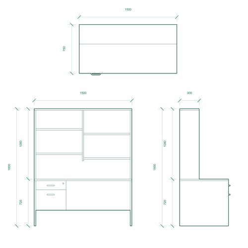 Fixed Drawer Desk | Archibox Furniture CAD Blocks