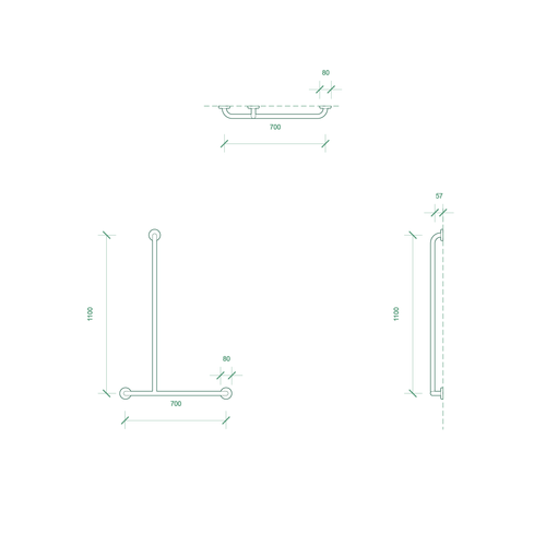 Accessible T-Bar Grabrail | Archibox Fixture CAD Block
