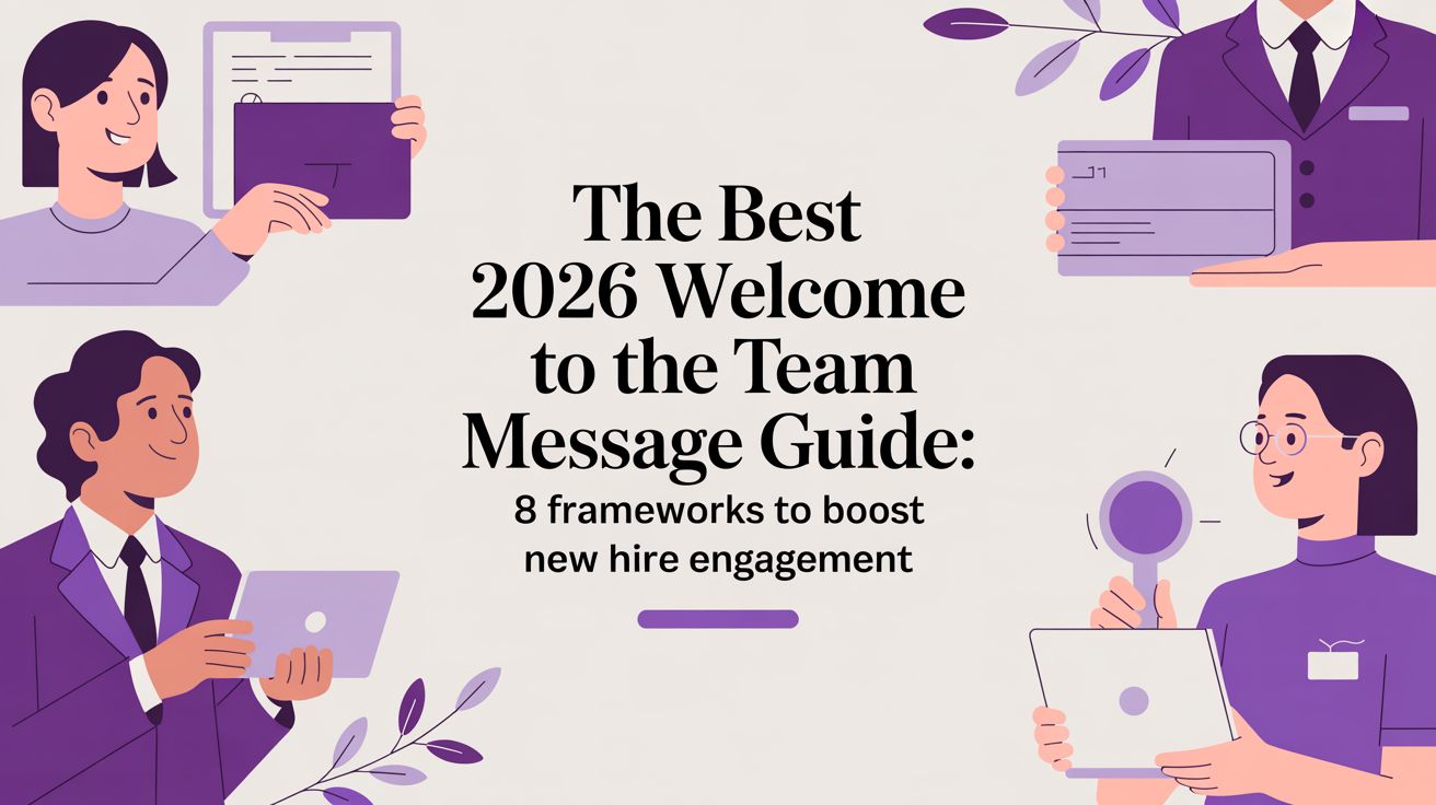 8 Welcome to the Team Message Examples for 2026
