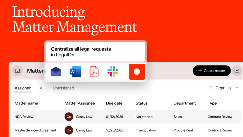 Beyond Contract Review: Introducing LegalOn Matter Management