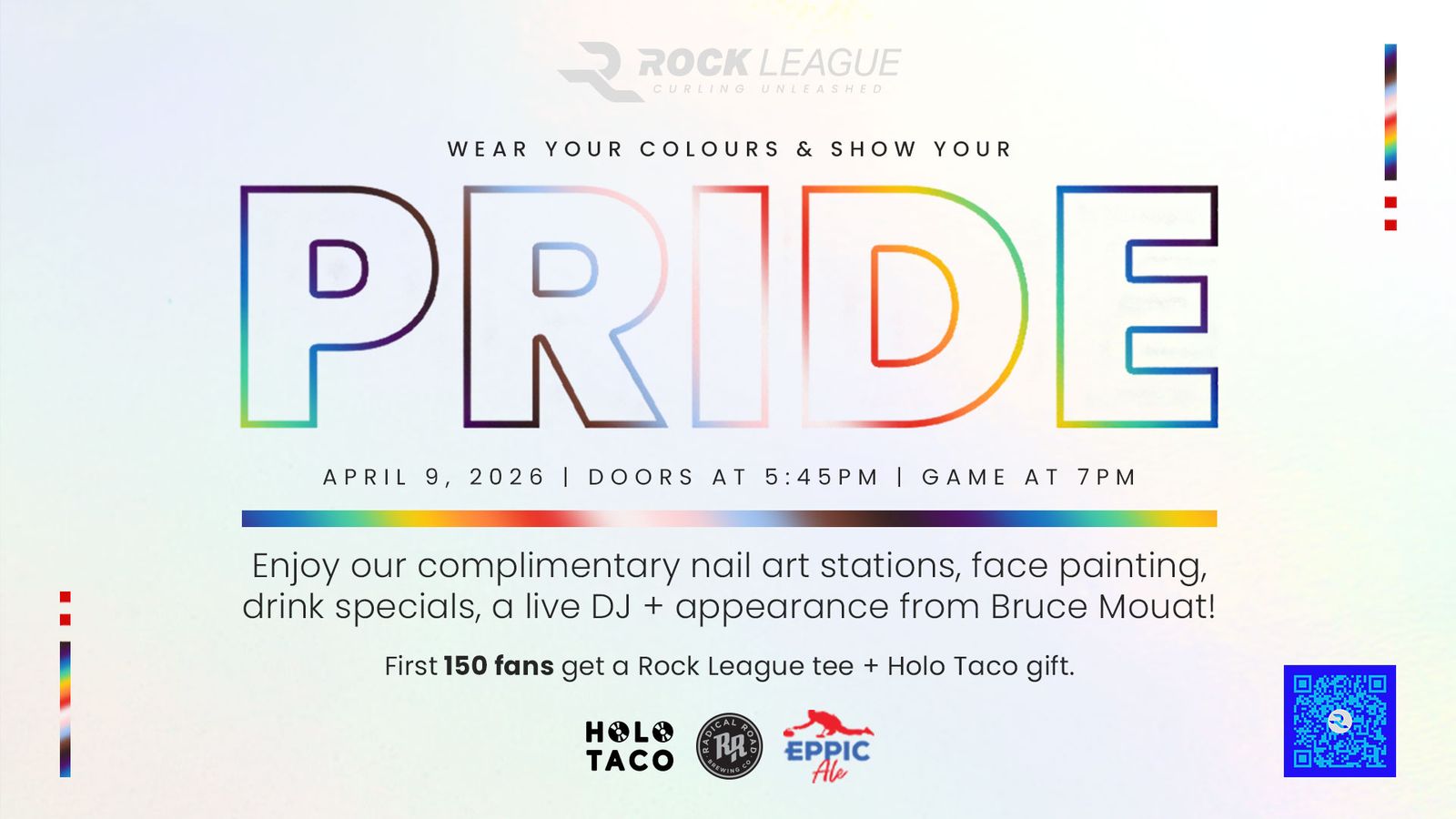Show Your Pride on Thursday, April 9 at Rock League