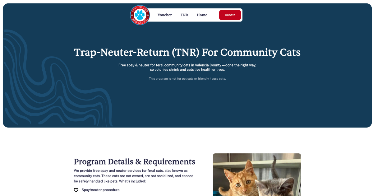 TNR for Community Cats | Free Feral Cat Spay/Neuter | Spay Neuter NM