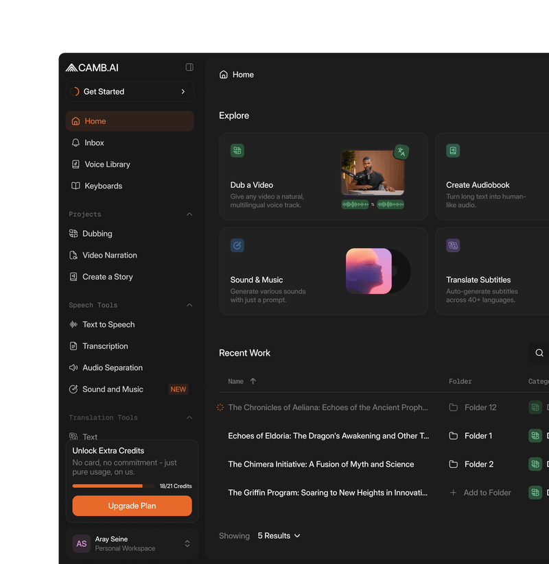 CAMB.AI | Localization AI for Content, Entertainment & Sports