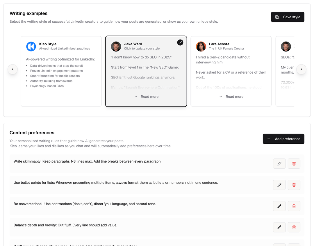 Kleo - #1 AI Personal Brand Tool