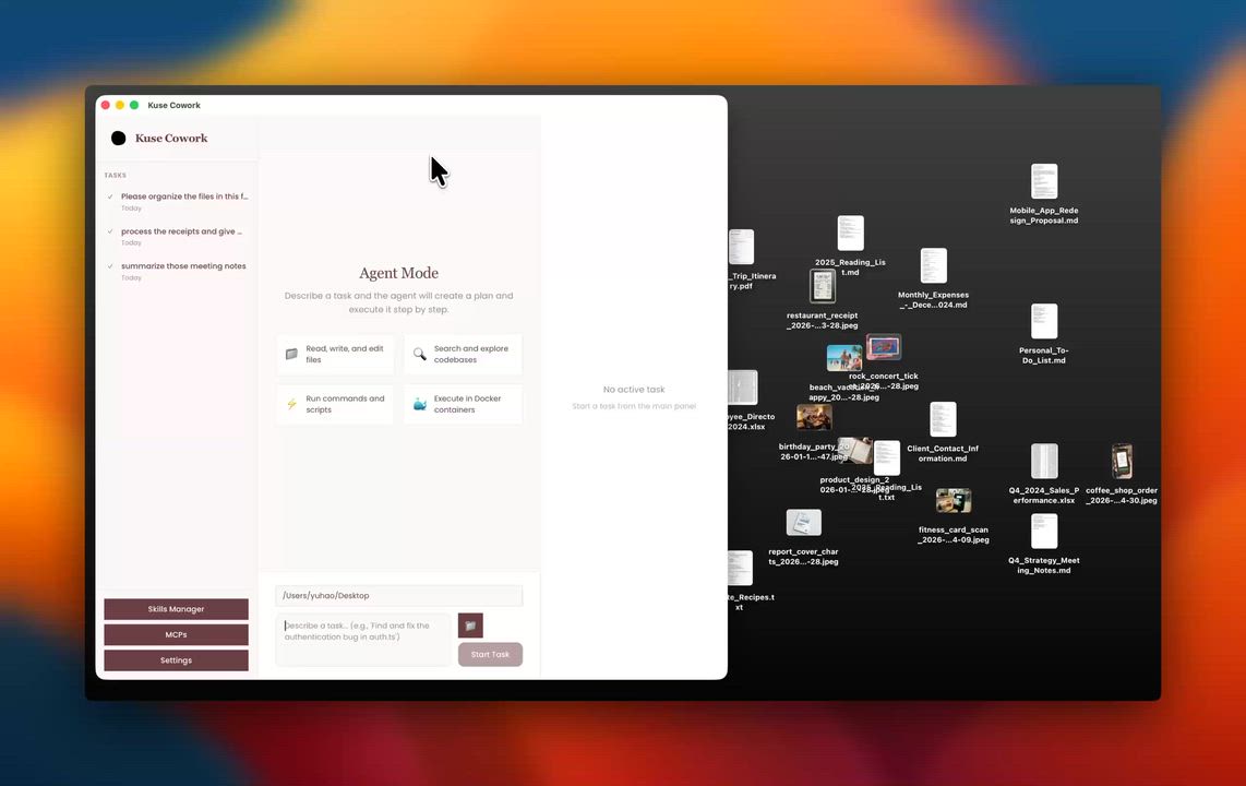Kuse Cowork | The Best Open-Source Claude Cowork Alternative