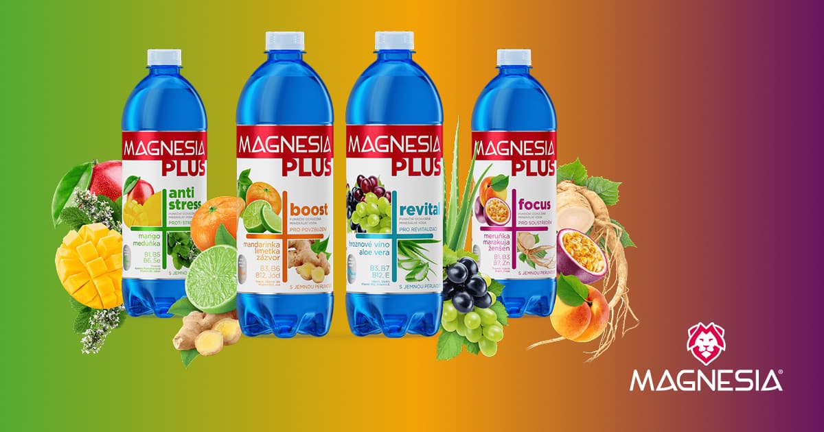 Magnesia PLUS – jemně perlivá funkční voda s hořčíkem a vitamíny B