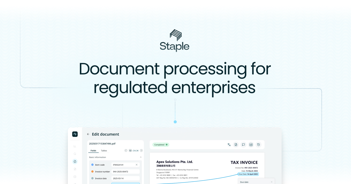 Staple | Document processing regulators can verify